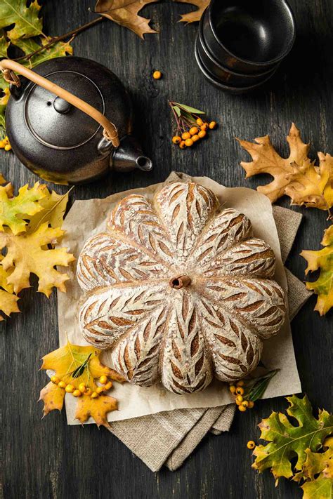 Pumpkin Shaped Sourdough Loaf Lemons Anchovies