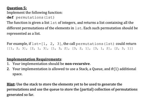Solved Question Implement The Following Function Def Chegg Com