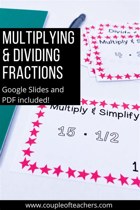 Multiplying And Dividing Fractions Task Cards Google Slides And PDF Math Task Cards