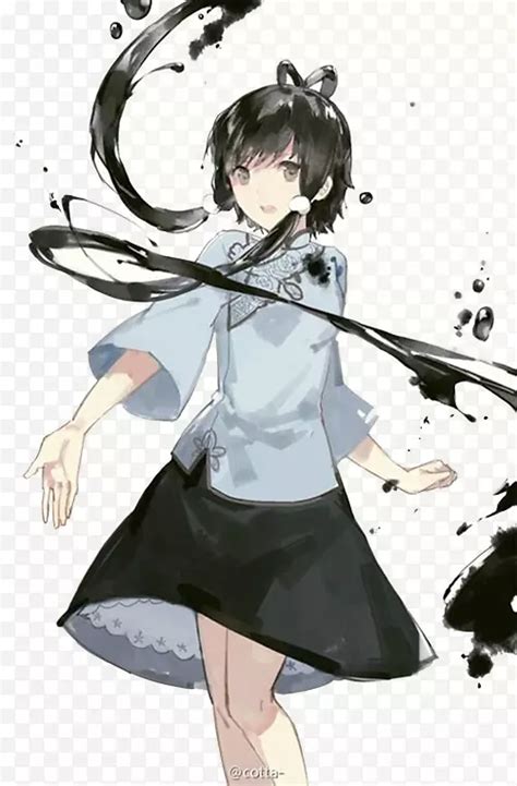 手绘长发少女png图片素材下载图片编号7359814 Png素材网