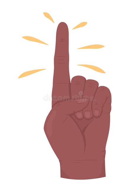 Exclamation Semi Flat Color Vector Hand Gesture Stock Vector Illustration Of Gesture Finger