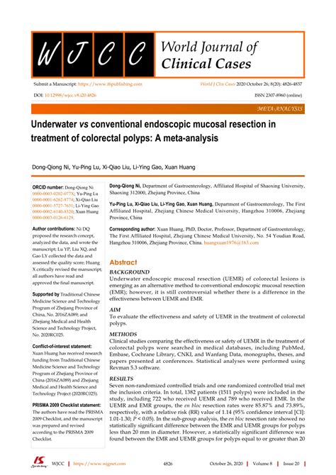 Pdf Underwater Vs Conventional Endoscopic Mucosal Resection In