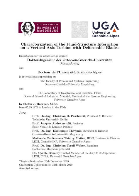 Pdf Characterization Of The Fluid Structure Interaction On A Vertical