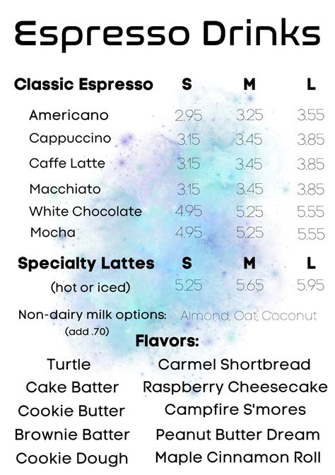 Menu At Java Rocket Ottumwa
