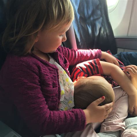 Sibling Love Brother Sleeping In His Sisters Lap On The Airplane Bound