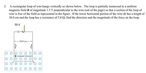 Solved 2 A Rectangular Loop Of Wire Hangs Vertically As
