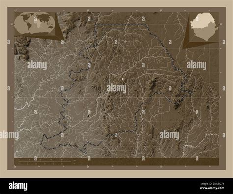 Northern Province Of Sierra Leone Elevation Map Colored In Sepia