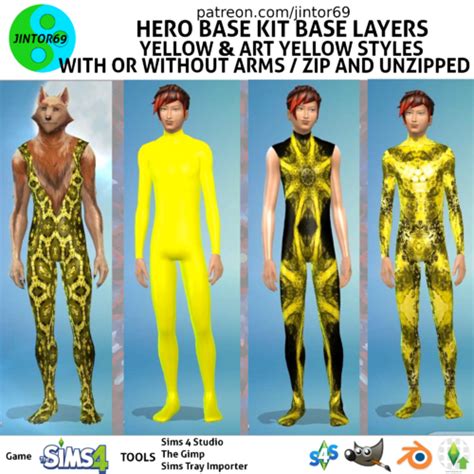 Hero Base Kit Renewed Base Yellow Layers For Sims 4 Werewolves