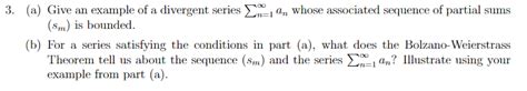 Solved An Whose Associated Sequence Of Partial Sums 3 A Chegg Com