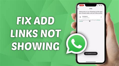 How To Fix Add Links To Profile Not Showing On Whatsapp Youtube