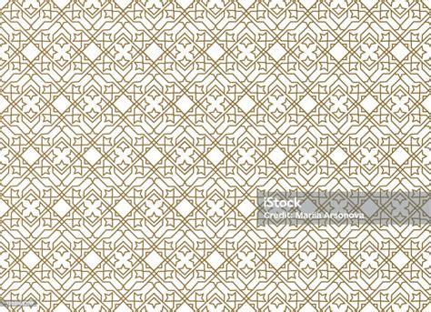 매끄러운 골드 기하학적 패턴 이슬람 패턴입니다 아랍어 동쪽 장식품 인도 장식 페르시아 모티프 3d 라마단 카림 골드 인사말 카드 배너 기하학적 화려함 빛나는 벡터 일러스트