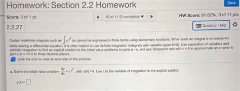 Solved Save Homework Section 2 2 Homework Score 0 Of 1 Pt