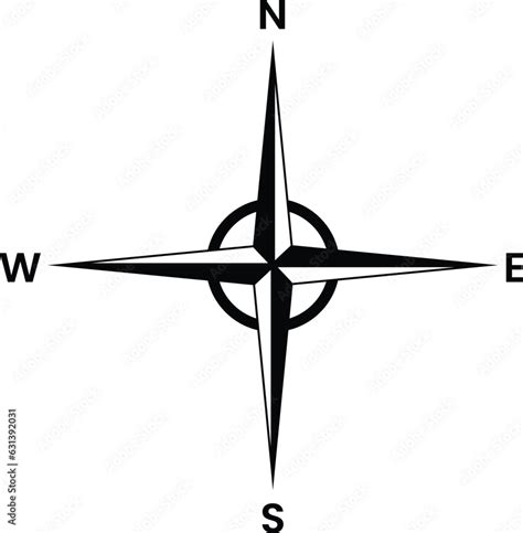 Simple Compass Icon Png On White Background Basic Compass Rose Compass Wind Rose Hand Drawn