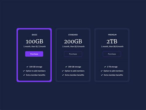 UI Design Daily Pricing Cards