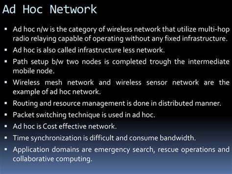Adhoc Wireless Network Pptx Internet Of Things Internet