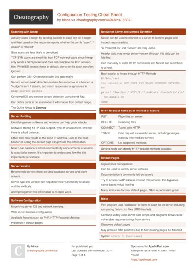 17 Configuration Cheat Sheets Cheat Sheets For Every Occasion