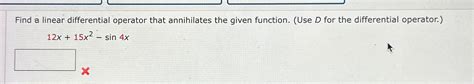 solved 3 10 ﻿find a linear differential operator that