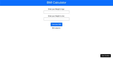 Bmi Calculator Codesandbox