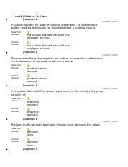 Audit Midterm Part Two Audit Midterm Part Two Question Out Of Points In Connection With