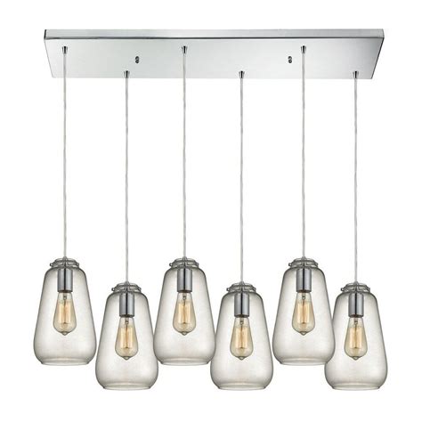 Bradshaw Estate Six Light Rectangular Pendant Polished Chrome Finish