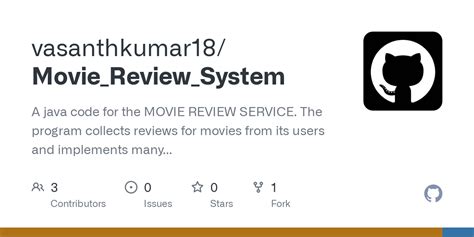 Github Vasanthkumar Movie Review System A Java Code For The Movie Review Service The