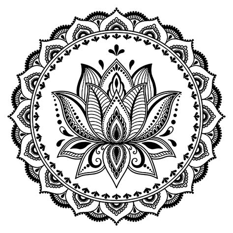 Lotus Flower Mandala Design For Meditation Art Clipart Png All