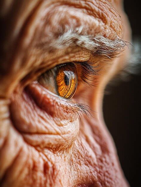 Closeup Of Elderly Eye With Rich Detail And Texture Premium Ai Generated Image