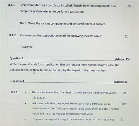 Solved Q Q Every Computer Has A Calculator Chegg Com