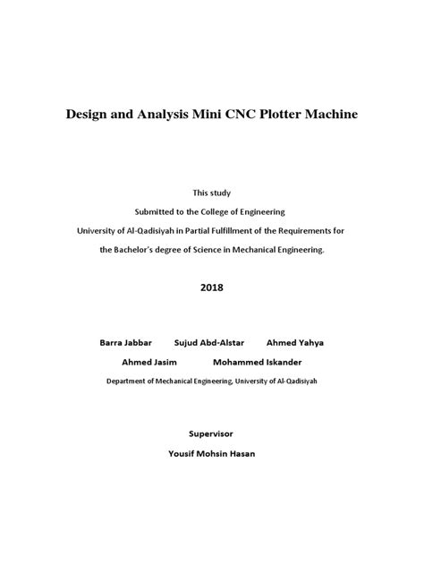 Design And Analysis Mini Cnc Plotter Machine Pdf Numerical Control