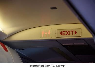 Exit Toilet Sign On Plane Stock Photo Shutterstock