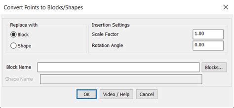 convert points text circles to blocks shapes cp p2blkshp cadpower command cadpower