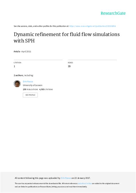 pdf particle refinement for fluid flow simulations with sph