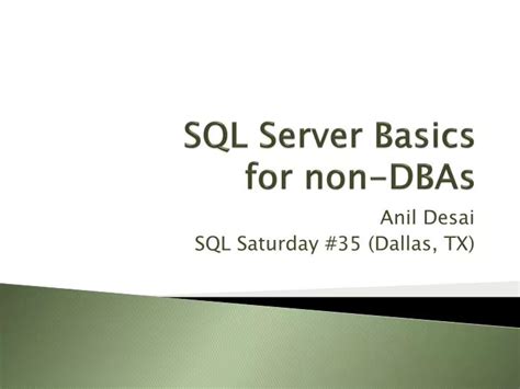 ppt sql server basics for non dbas powerpoint presentation free