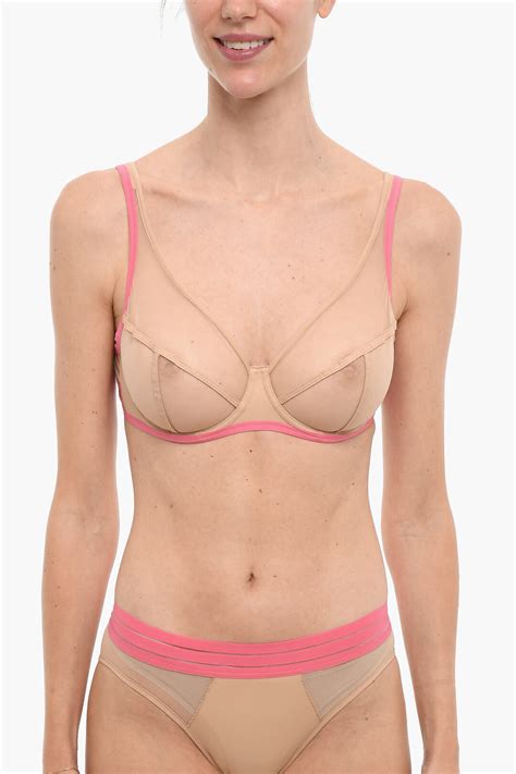 Maison Lejaby Underwire See Through Bra With Contrasting Edges Women Glamood Outlet
