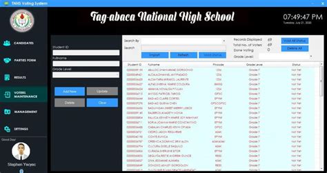 Automated Voting System For High Babe In C And MySQL
