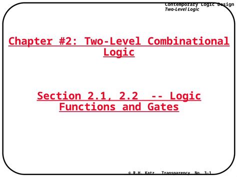 Ppt Chapter 2 Two Level Combinational Logic Section 21 22