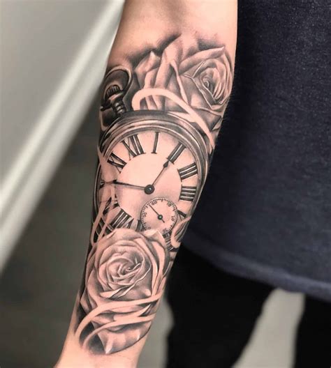 Clock Sleeve Tattoos For Men