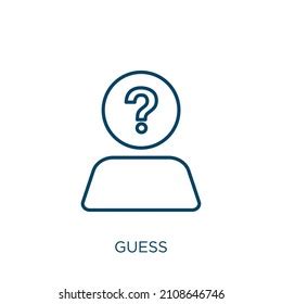 Guess Icon Thin Linear Guess Outline Stock Vector Royalty Free