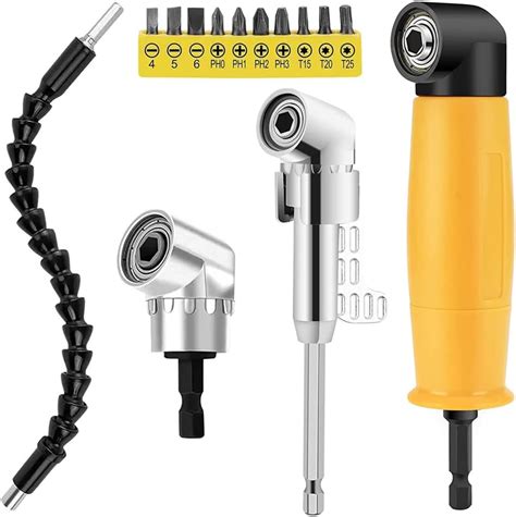 Grednfhat Right Angle Drill Attachment Set Including Flexible Drill