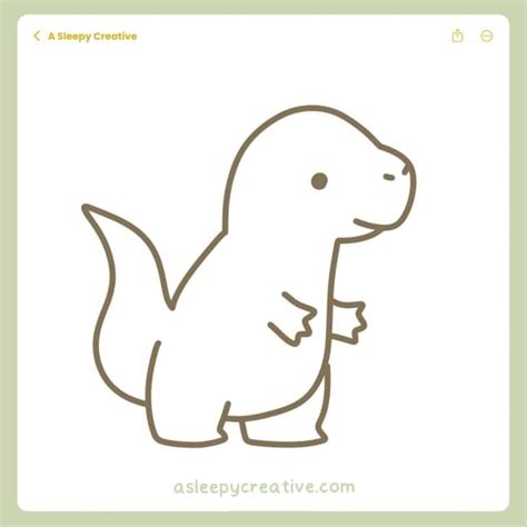 22 Cute And Easy Dinosaur Drawing Ideas A Sleepy Creative