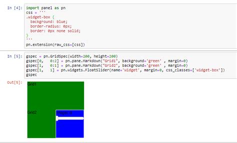 How Arrange Pyviz Panel Widgets In A Gridspec Without Any Borders