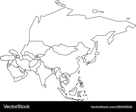 Black And White Printable Political Map Of Asia