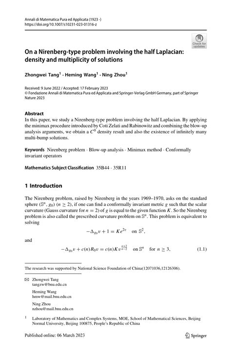 Pdf On A Nirenberg Type Problem Involving The Half Laplacian Density And Multiplicity Of