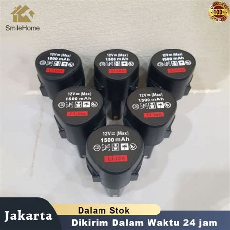 Baterai Ori Batrei V Volt Bor Cas Cordless Drill Li Ion Original Cocok Cordless Mesin