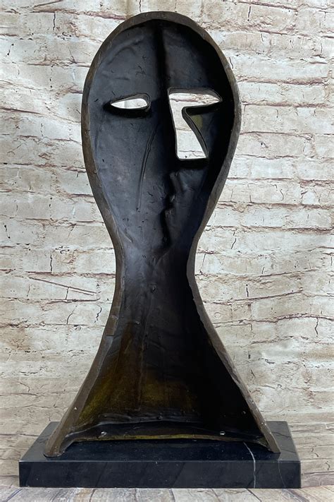 Picasso Cubism Two Faces Mask Bust Sculpture Statue Modern Art Decor M