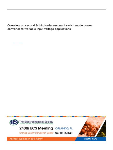 Overview On Second Third Order Resonant Switch Mod Pdf Resonance
