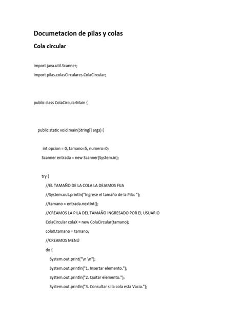 Documetacion De Pilas Y Colas Pdf Puntero Programación De