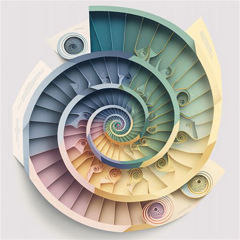 Coral Sacred Fibonacci Style Spiral Infographic Abstract Drawing by RAGANA Design - Pixels