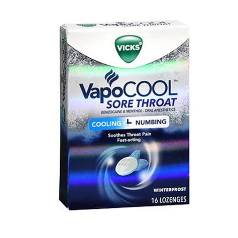 Vicks Vapocool Sore Throat Lozenges Winterfrost 16 Each £1221