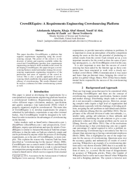 Pdf Crowdrequire A Requirements Engineering Crowdsourcing Platform
